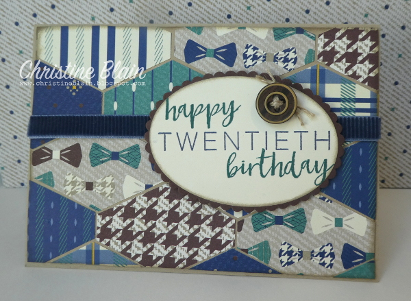 HAPPY HEART CARDS: STAMPIN' UP! TRUE GENTLEMAN TAILORED TAG BIRTHDAY CARD