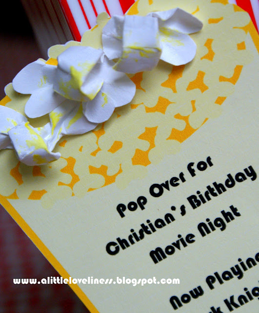 A Little Loveliness: Popcorn Movie Party Invitation Tutorial