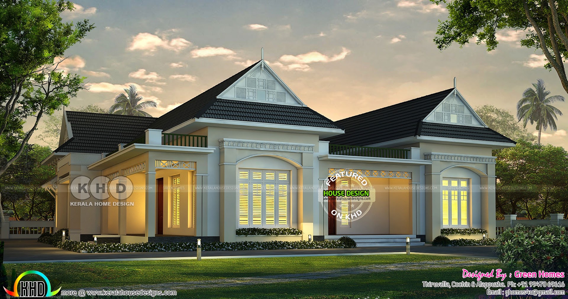 Elegant bungalow in 2600 square feet - Kerala Home Design and Floor ...