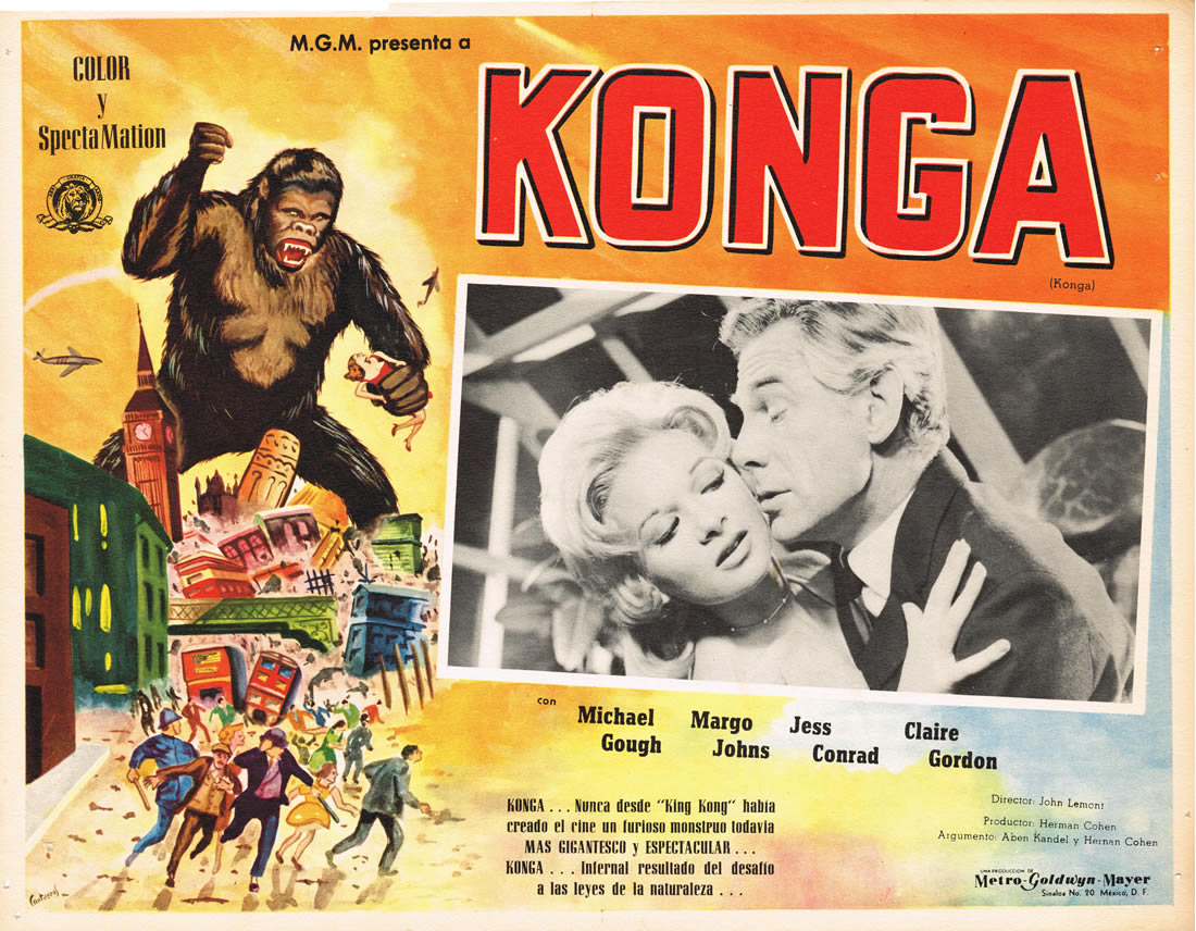Bloody Pit of Rod: KONGA (1961) Poster Art & Lobby Cards