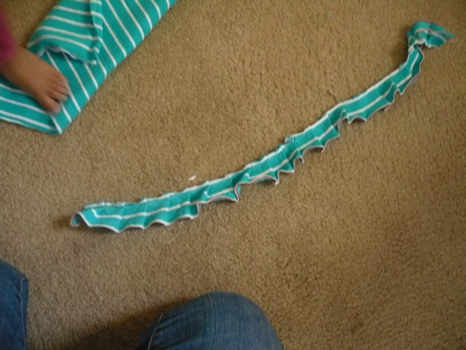 For the shoulder strap just sew the strip across the 10 inches length ...