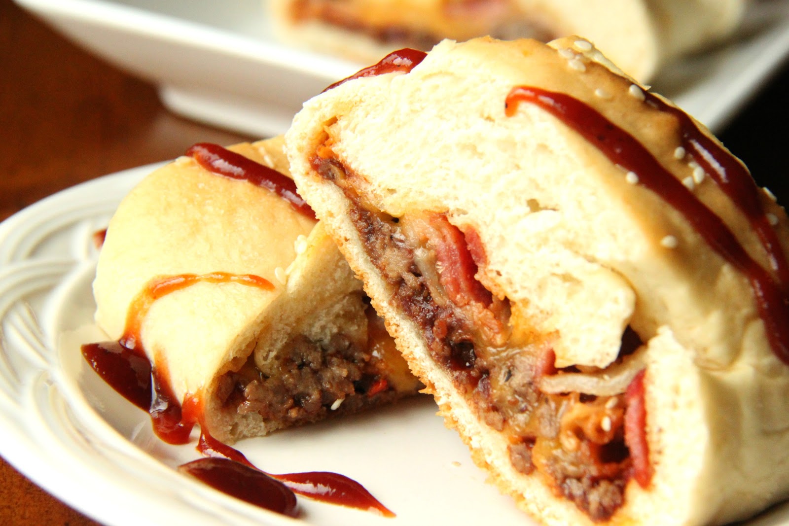 Larissa Another Day: BBQ Bacon Cheeseburger Stuffed Bread