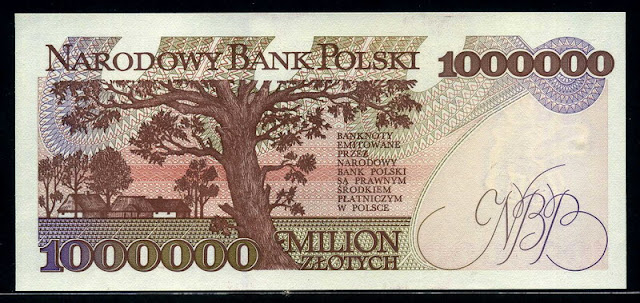 Polish banknotes 1000000 Zloty banknote 1993 Władysław Stanisław ...