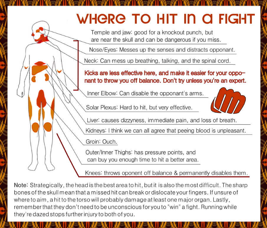 90 Miles From Tyranny : Where To Hit In A Fight..