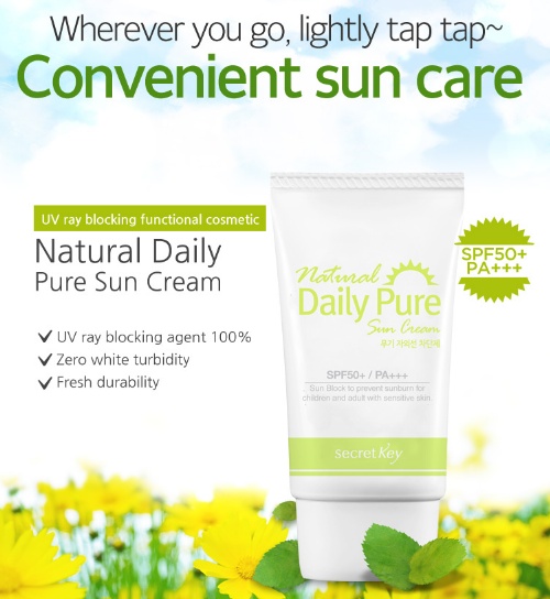 [SecretKey] Natural Daily Pure Sun Cream | KSTYLICK - Latest Korean ...
