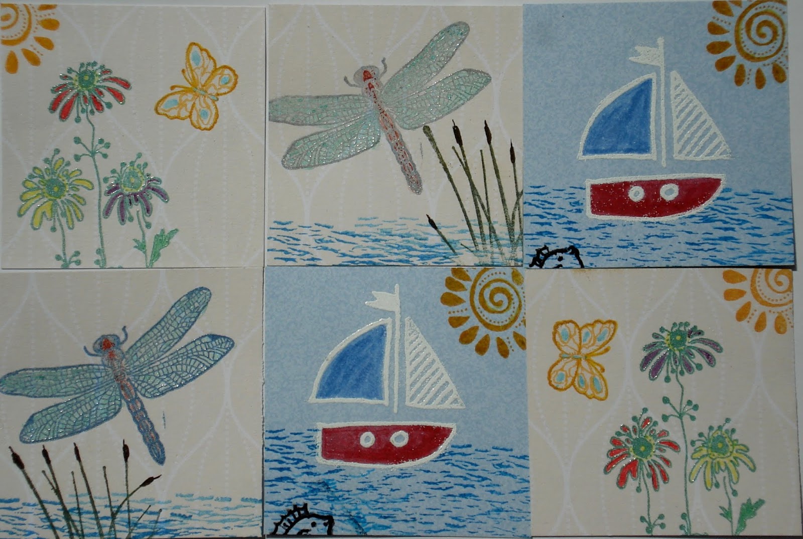 Mail me some art: Six Summer Squares - Part 1