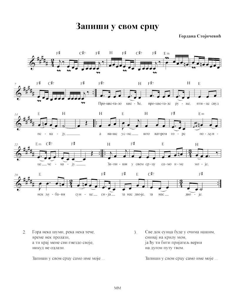 Scores for Balkan music Note za Harmoniku Violinu: Note Za Harmoniku ...