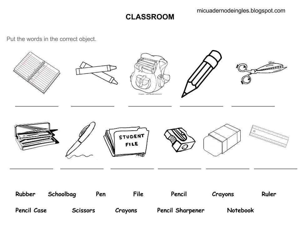 Mi cuaderno de Inglés: CLASSROOM