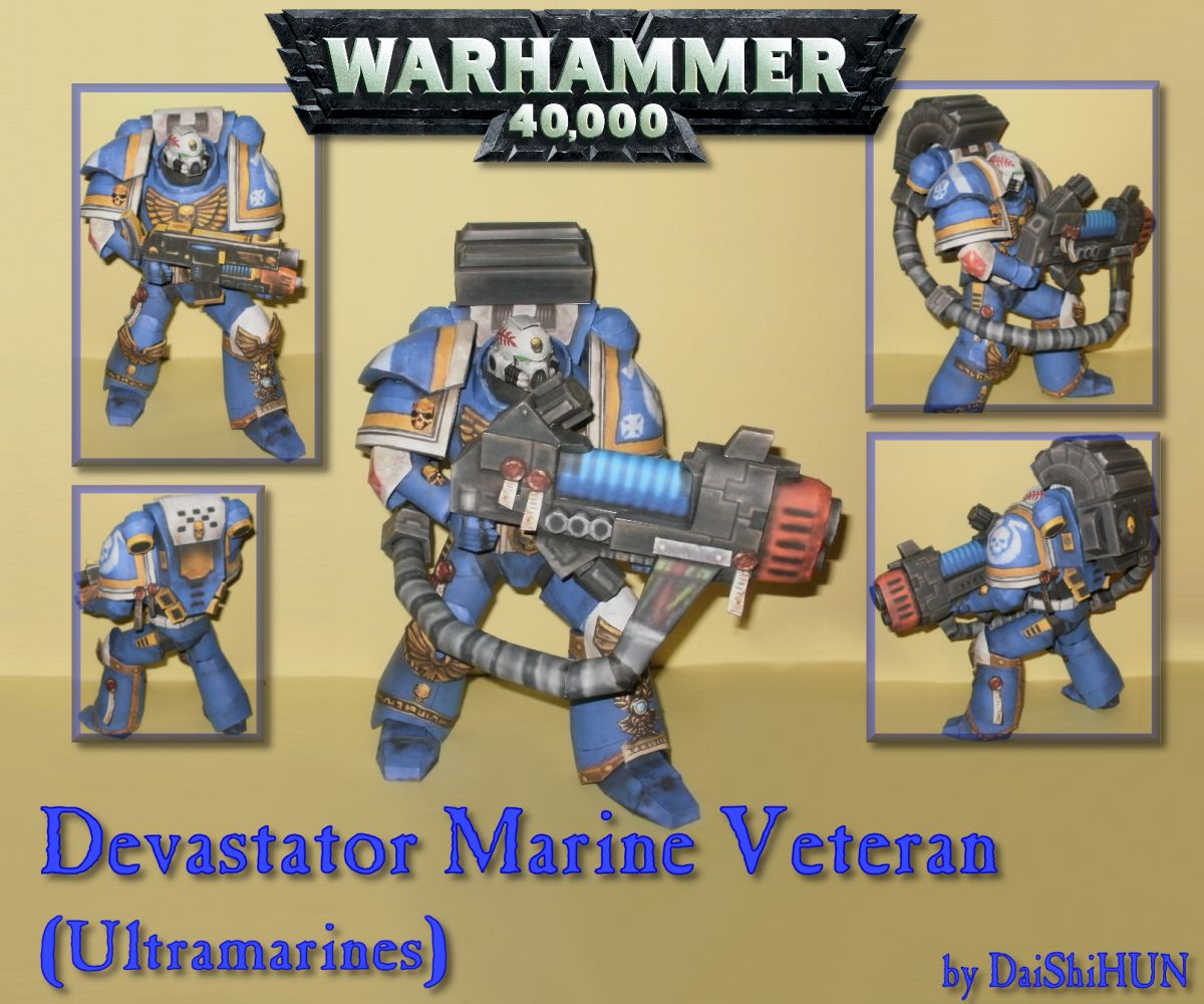 Warhammer 40K - Veteran Devastator Marine Papercraft | Papercraft ...