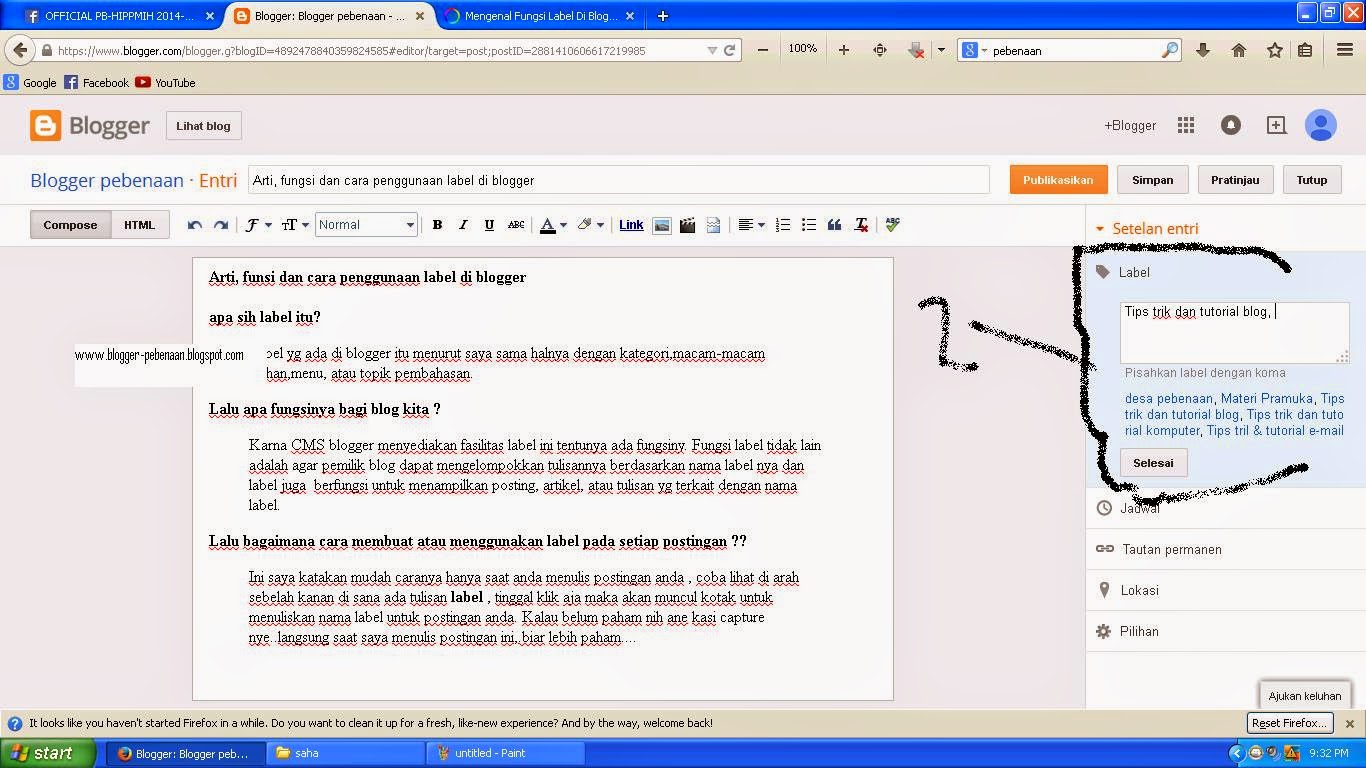 berbagi tulisan: Arti, fungsi dan cara penggunaan label di blogger