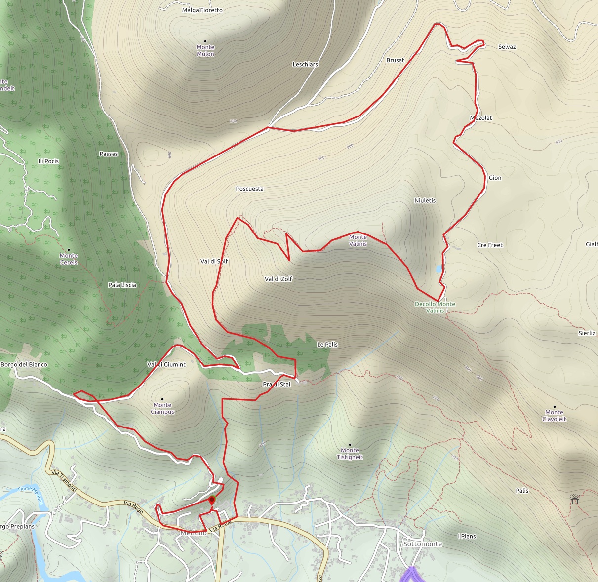 Borgo Vecchio - Giretti in MTB: Meduno - Monte Valinis - Sentiero ...