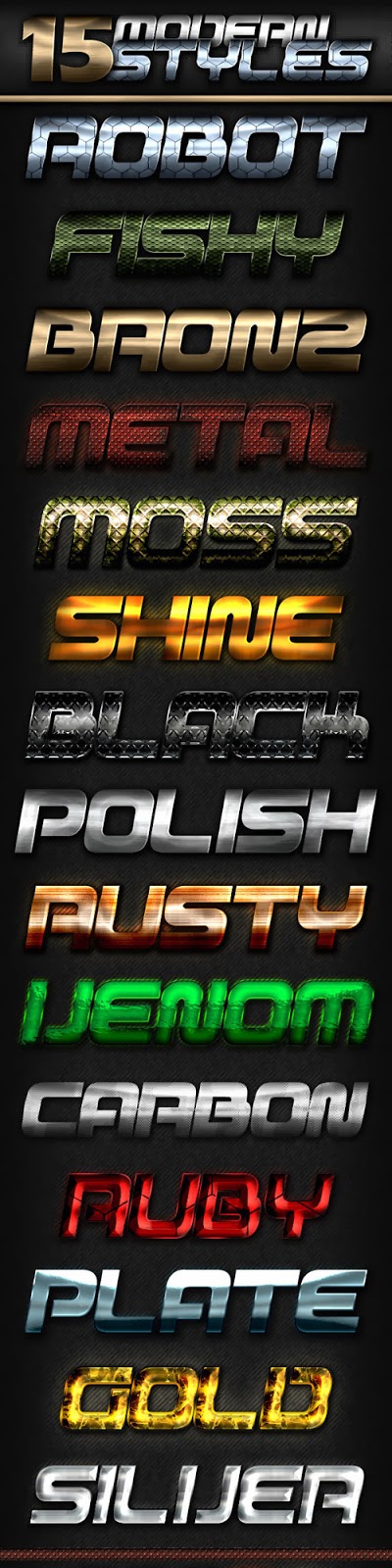 GraphicRiver - 15 Modern Photoshop Styles | Download All You Want