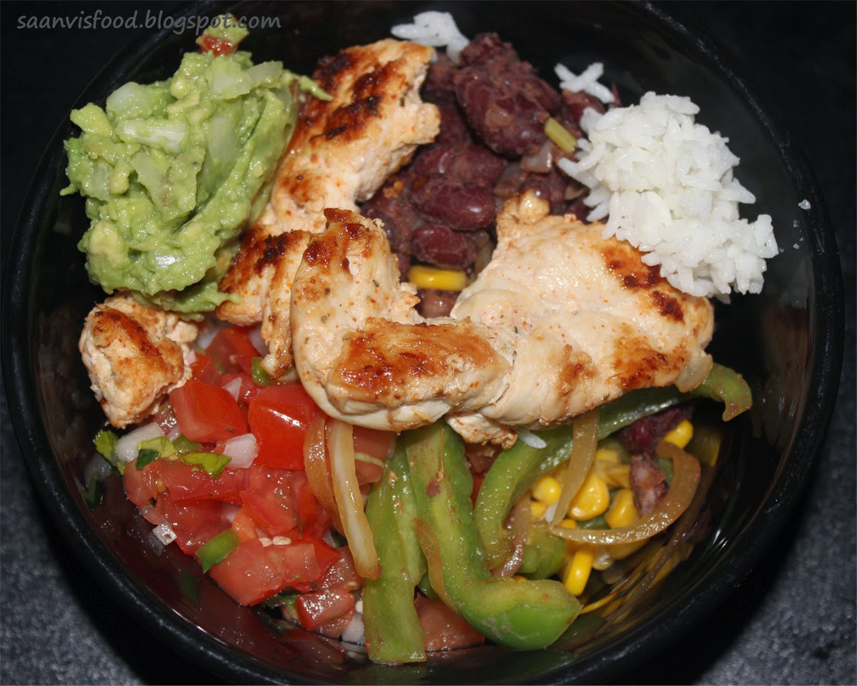 Saanvis food: Mexican Chipotle Bowl Recipe