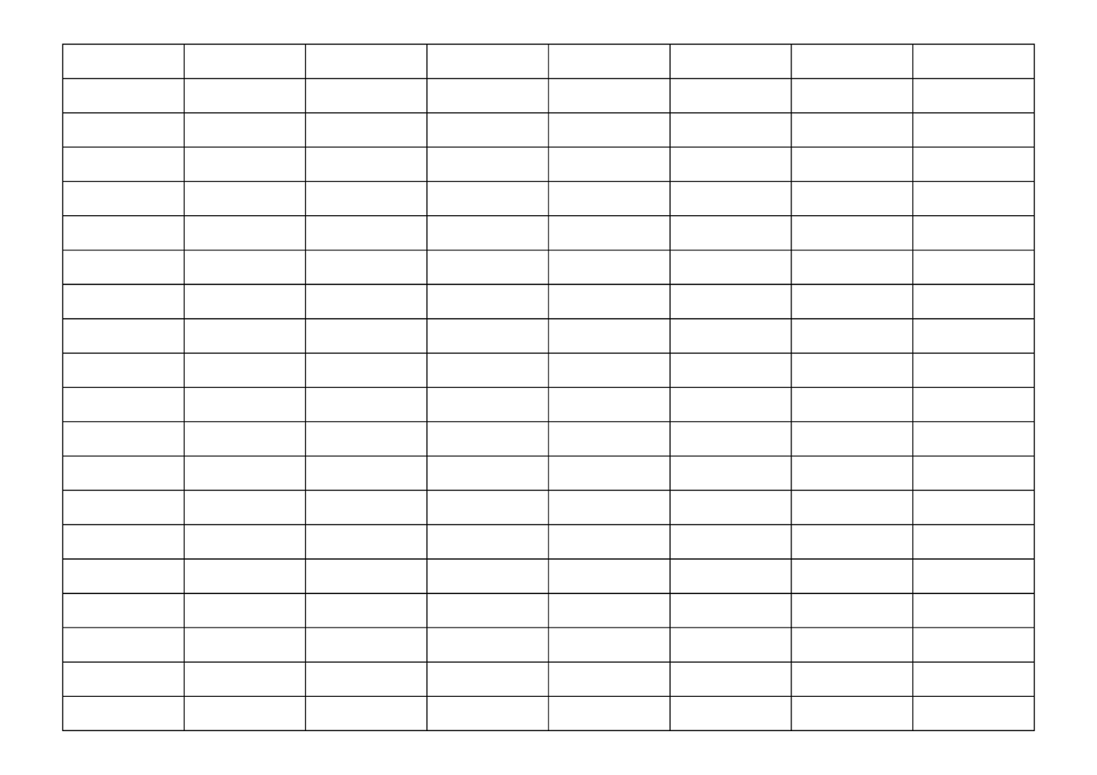 Tabela Para Imprimir