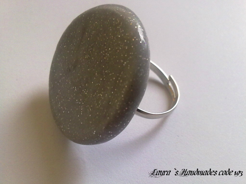 Glitter Winter Fimo Ring | Laura`s Handmade