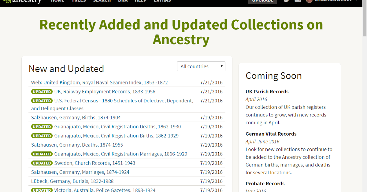 Genea-Musings: Added or Updated Databases at Ancestry.com - Week of 17 ...