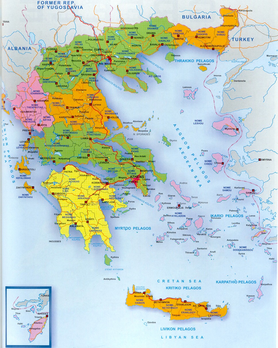 GREECE - GEOGRAPHICAL MAPS OF GREECE ~ Klima Naturali™