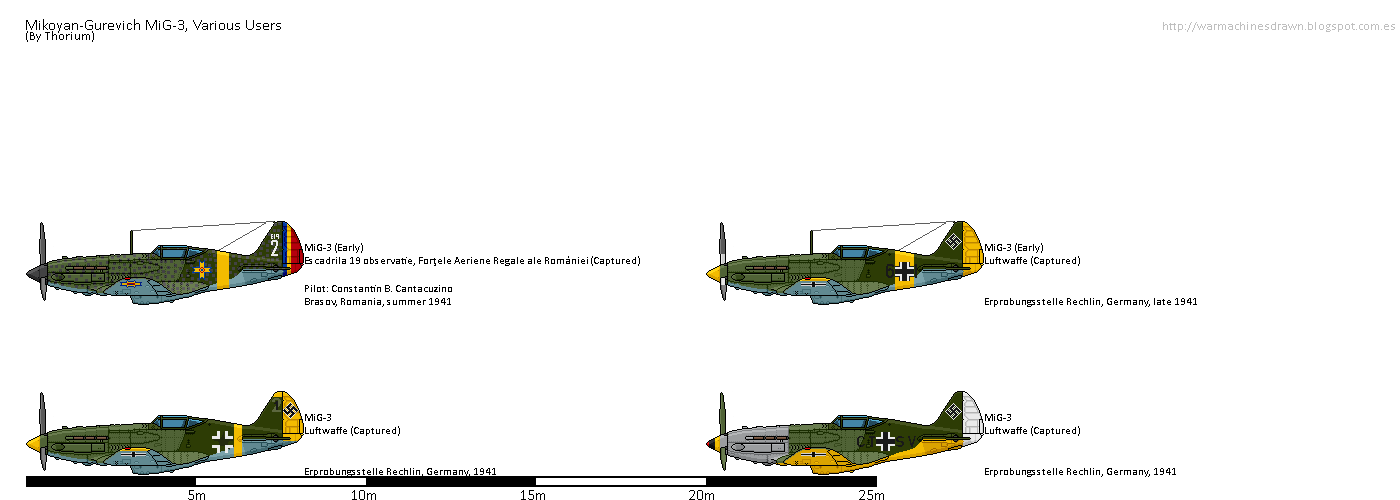 War Machines Drawn: Mikoyan-Gurevich MiG-3, part six captured MiG-3s
