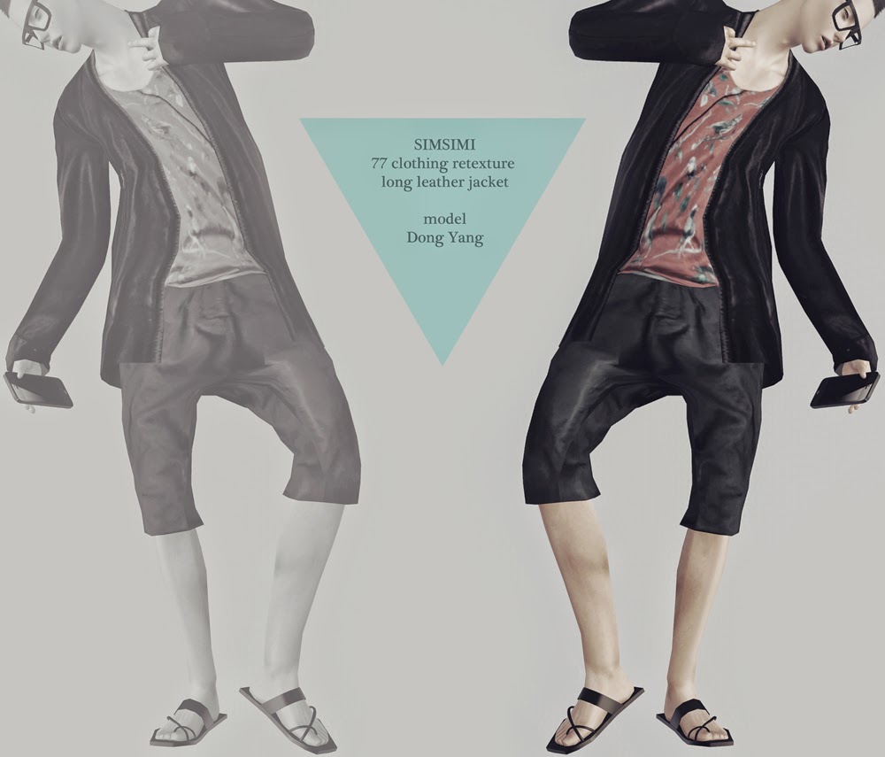 My Sims 3 Blog: Long Leather Jacket by Simsimi
