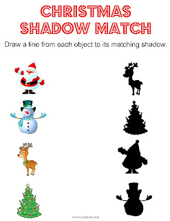 CJO Photo: Printable Christmas Shadow Match Game