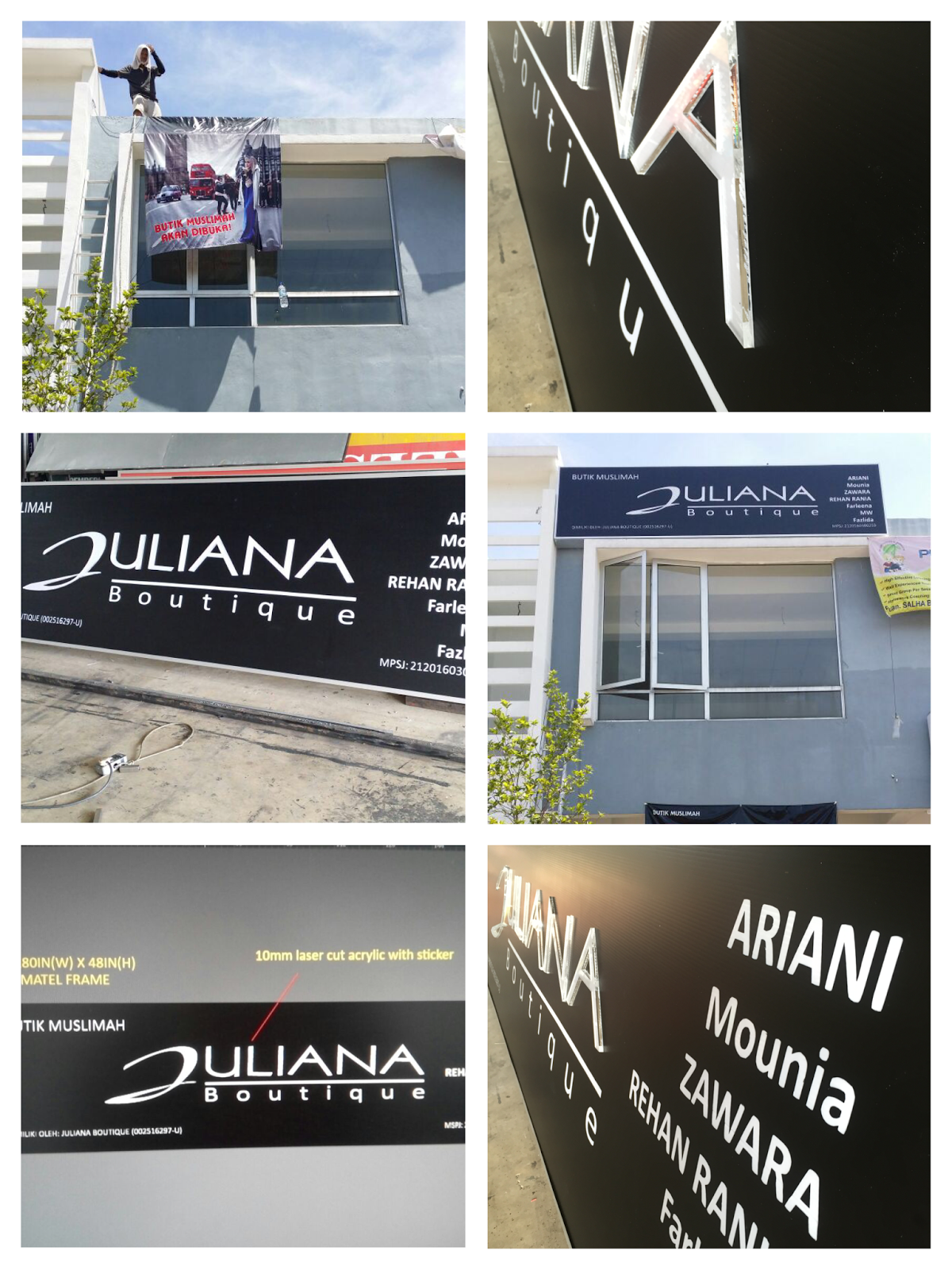 Signboard Murah: PEMASANGAN SIGNBOARD JULIANA BOUTIQUE- Lestari Perdana ...