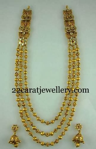 Polki Floral Work Chandra Haar - Jewellery Designs