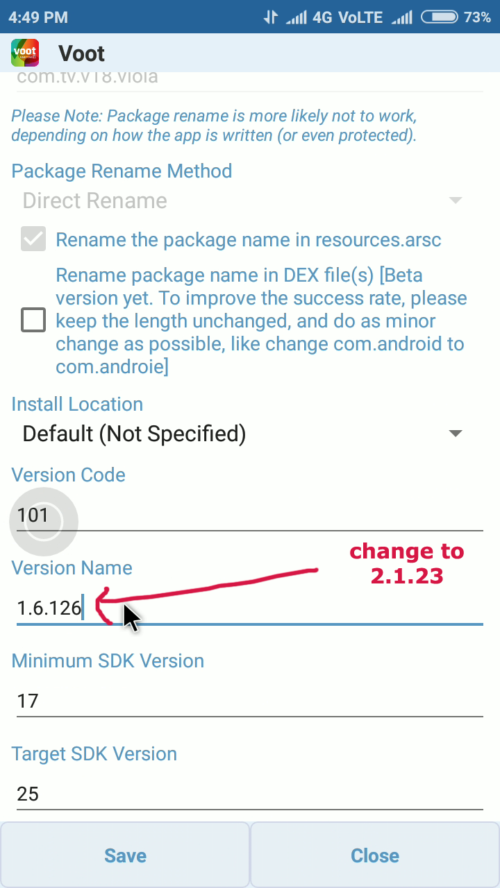 How to run old version of App without updating in Android