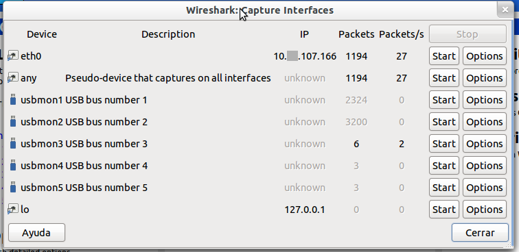 Tiburón de alambre: Capturar paquetes de red con Wireshark.