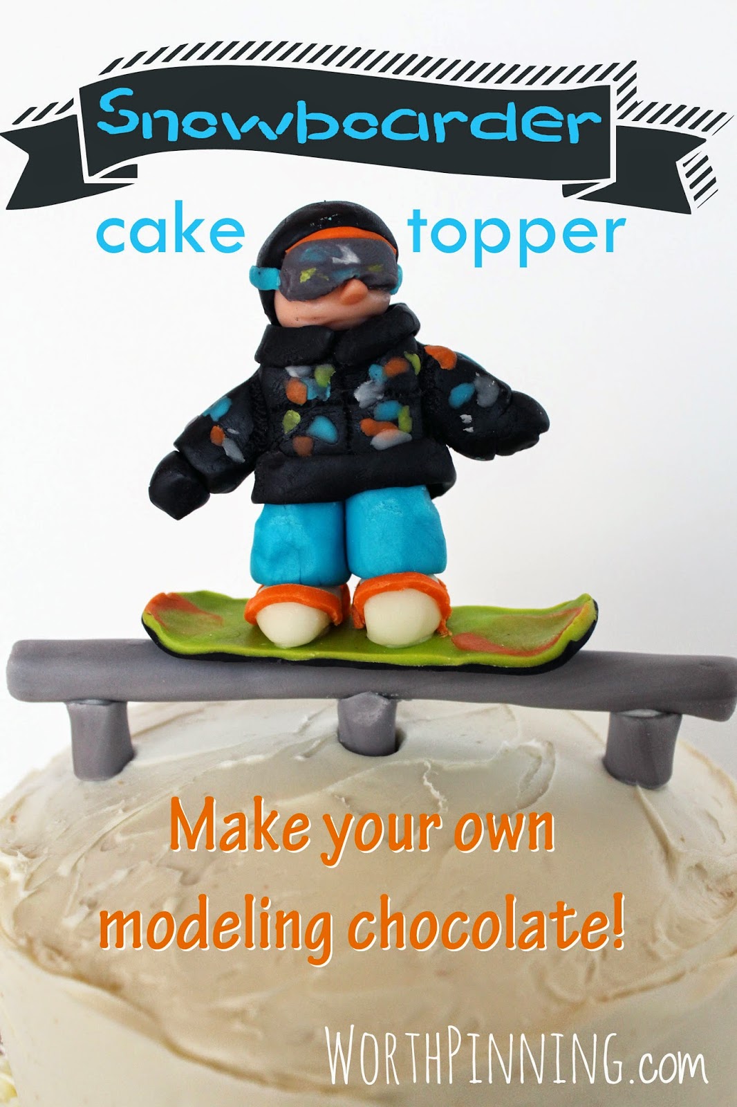 Snowboarder Cake Topper