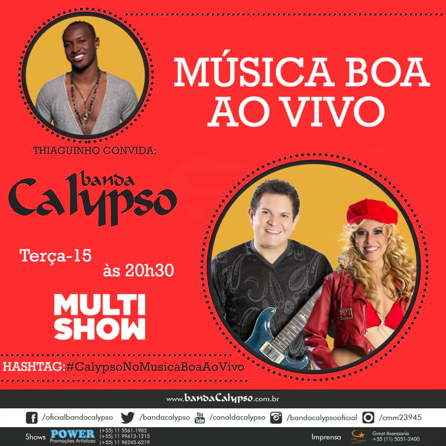 Banda Calypso blog Oficial: Calypso no programa Música Boa-Multishow!