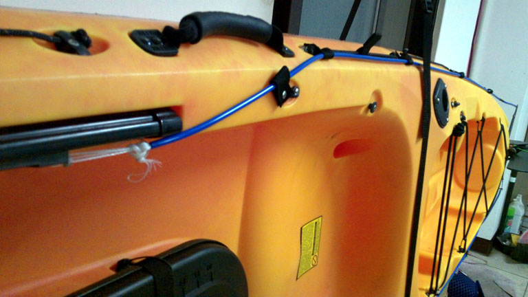 小J 釣魚BLOG: 不需要鑽洞的安裝獨木舟尾舵Install rudder on the outside of the Ocean ...