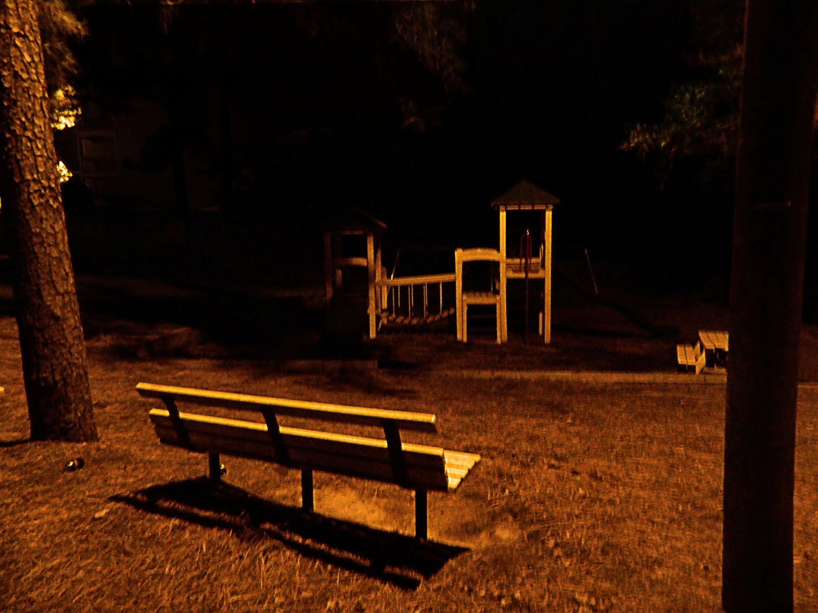 Abandoned Playground At Night