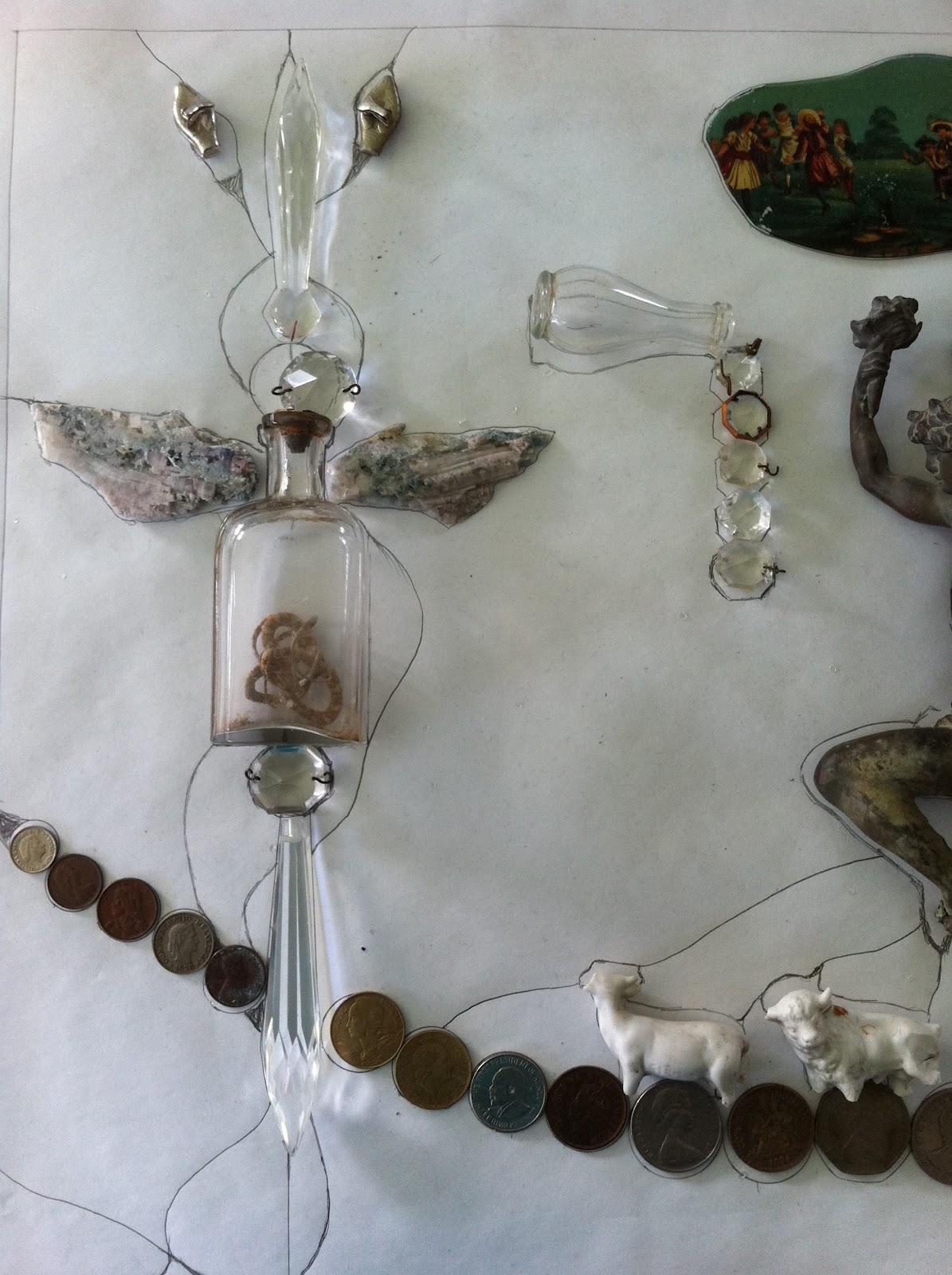 Laura Fuller Glass assemblage stained glass relief