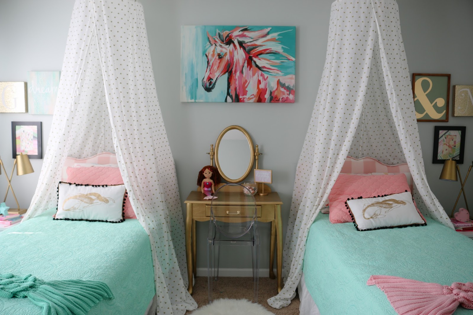 The Girls' Budget Friendly Mermaid Room - Pretty Real