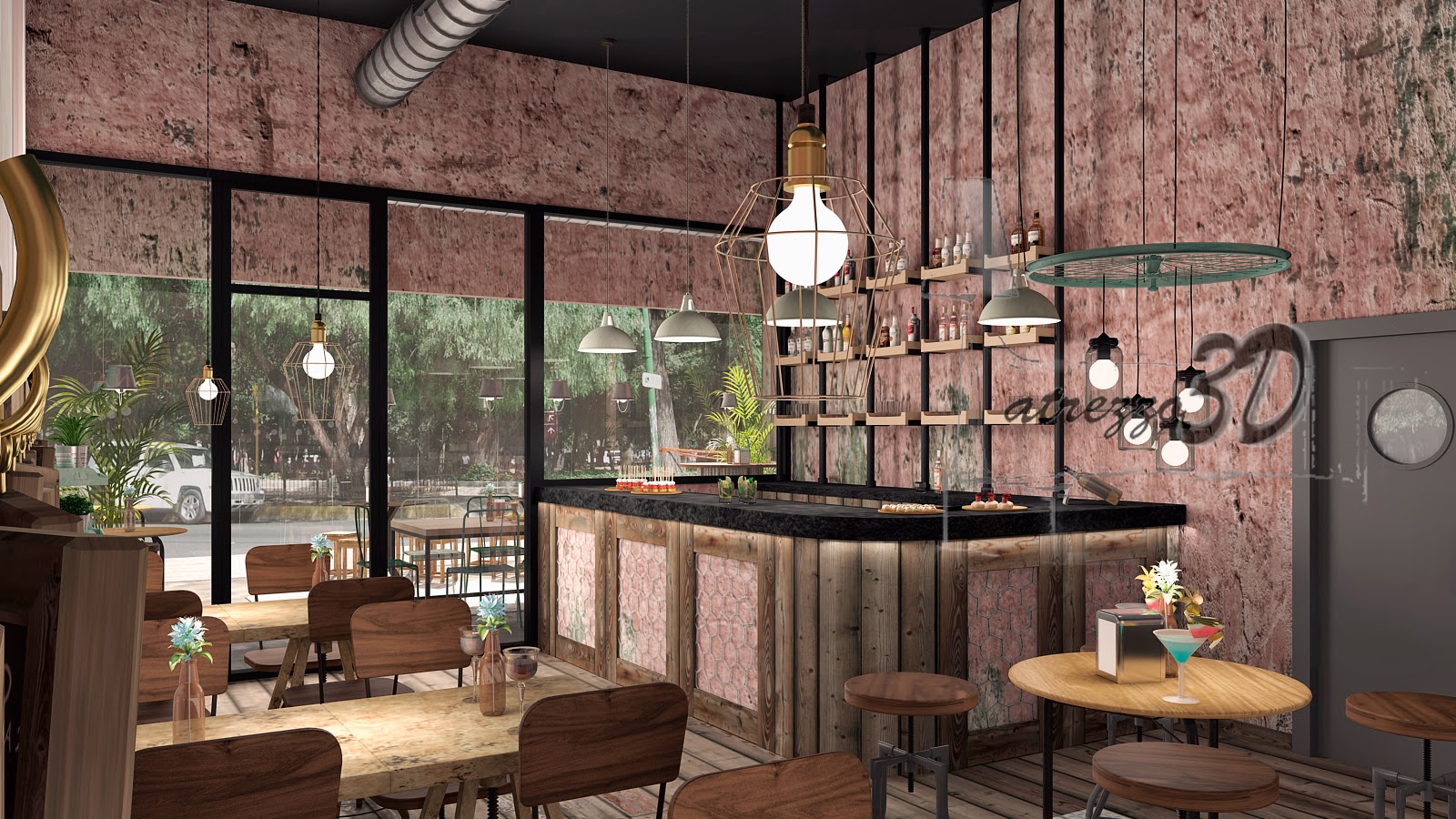 Atrezzo 3D: Renders restaurante Tu Momento