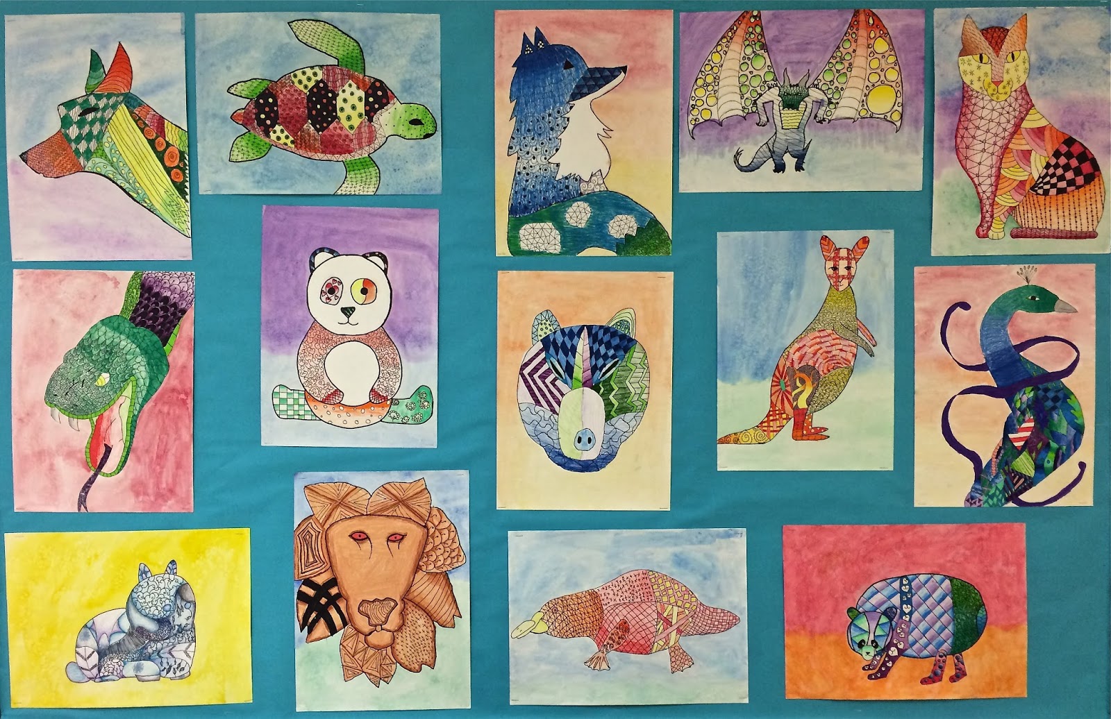 Sixth Grade Art with Mrs. Baxter: Animal Zentangle Project: Drawing and ...