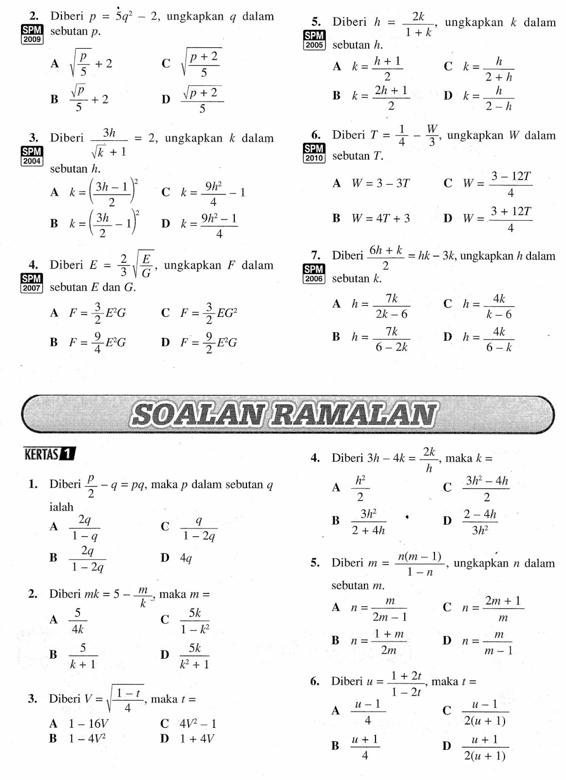 BAB 2-RUMUS ALGEBRA