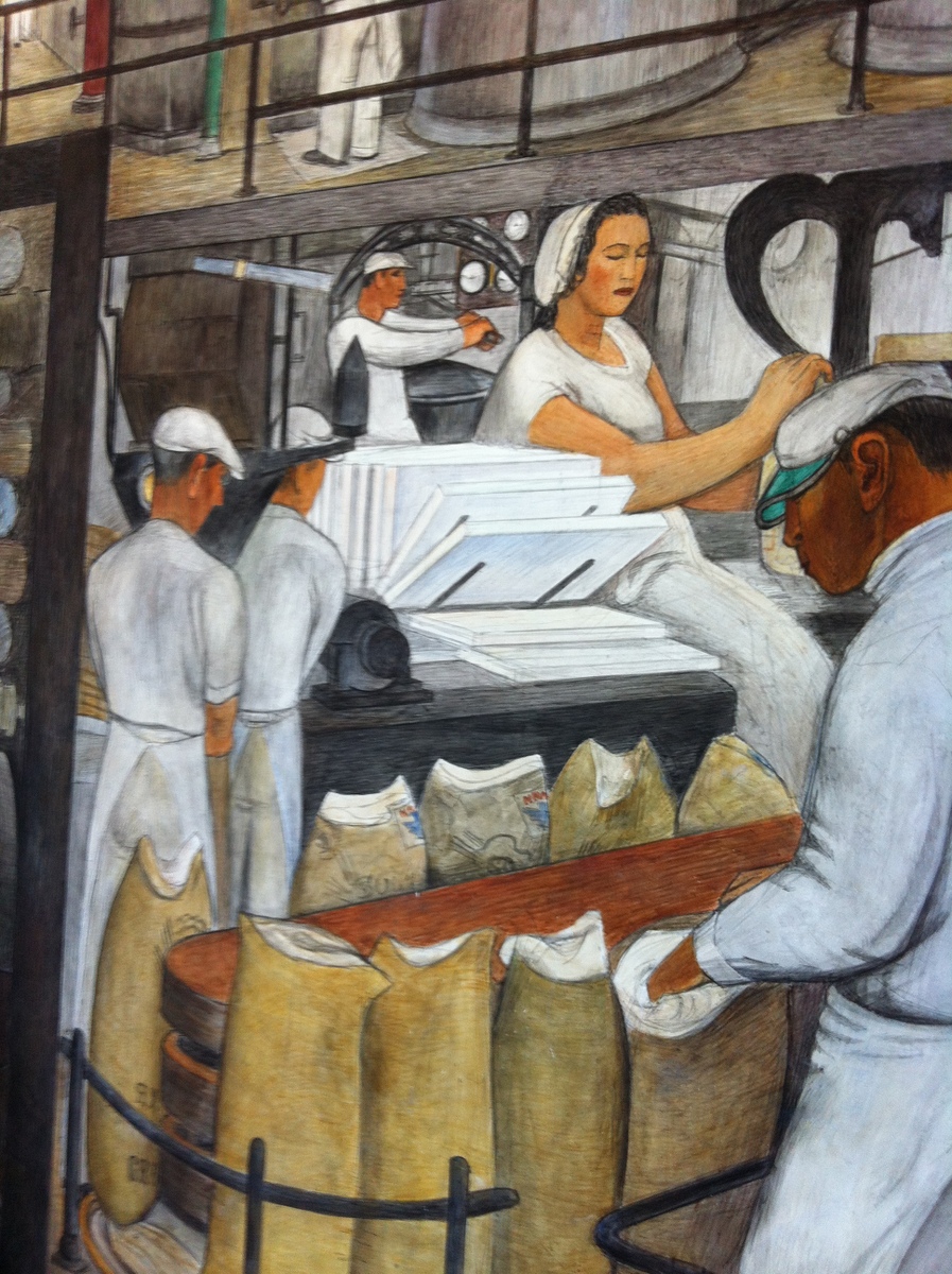 weathered silo: Stackpole's mural at Coit Tower