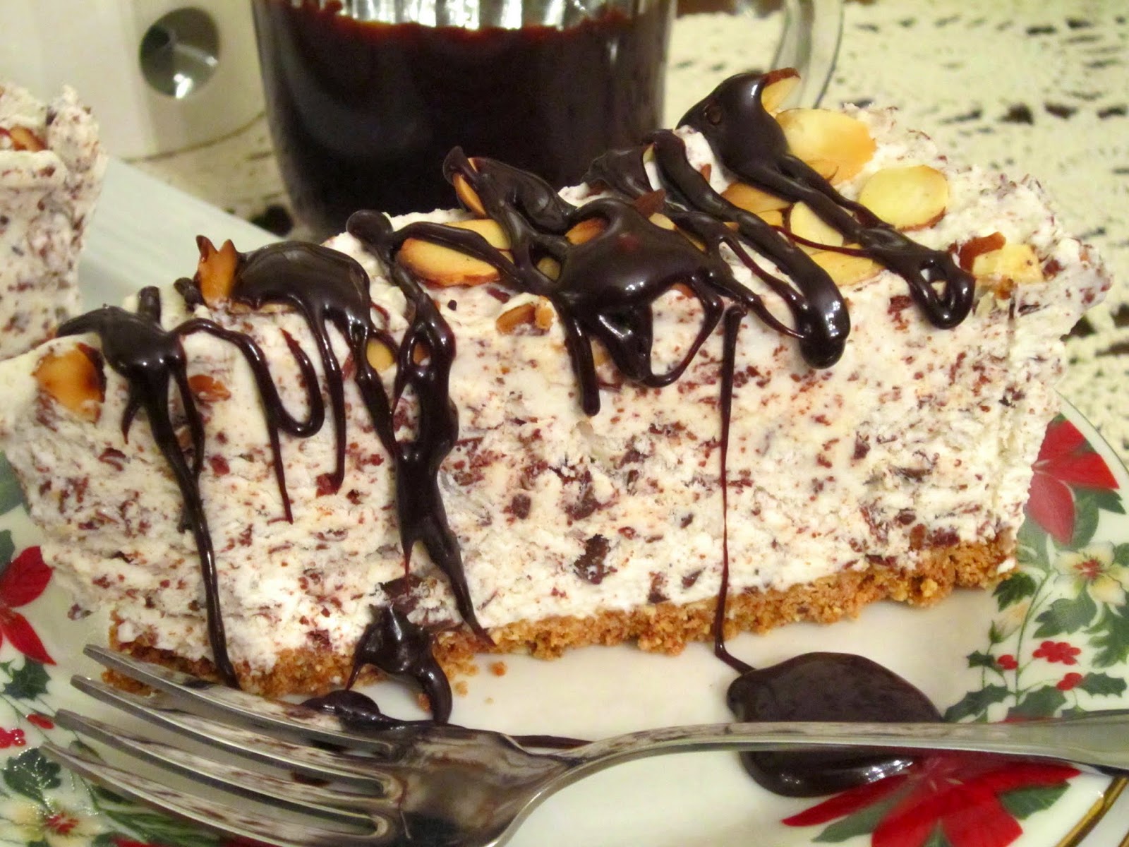 The Italian Next Door: Stracciatella Tortoni Cake w/ Espresso Fudge Sauce