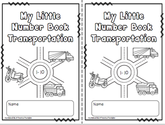 Transportation Number Books (Air-Land-Water) ~ Preschool Printables