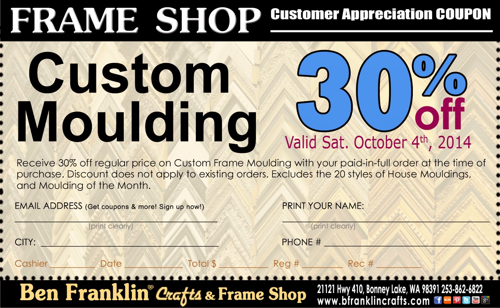 Ben Franklin Crafts and Frame Shop: 40% OFF Coupon for Ben Franklin of ...