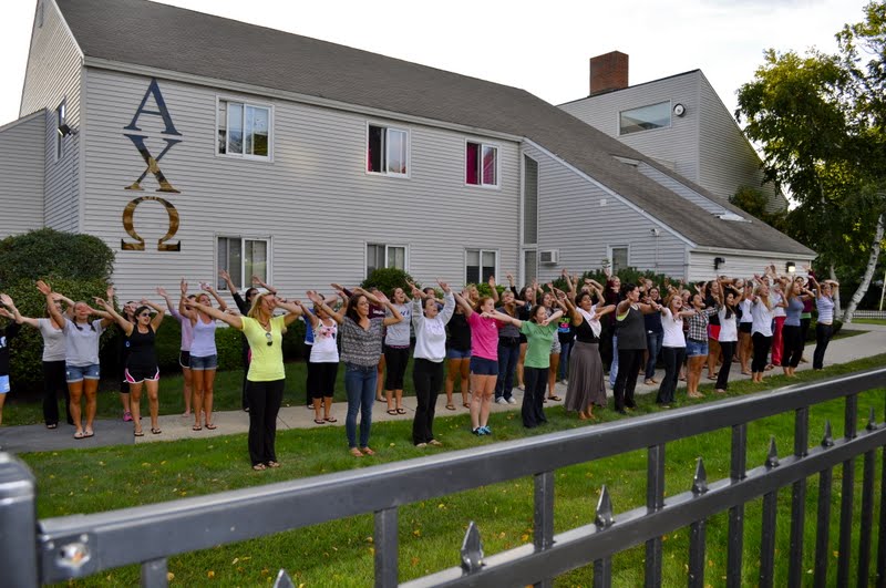 Alpha Chi Omega at UNH: Cheer Practice