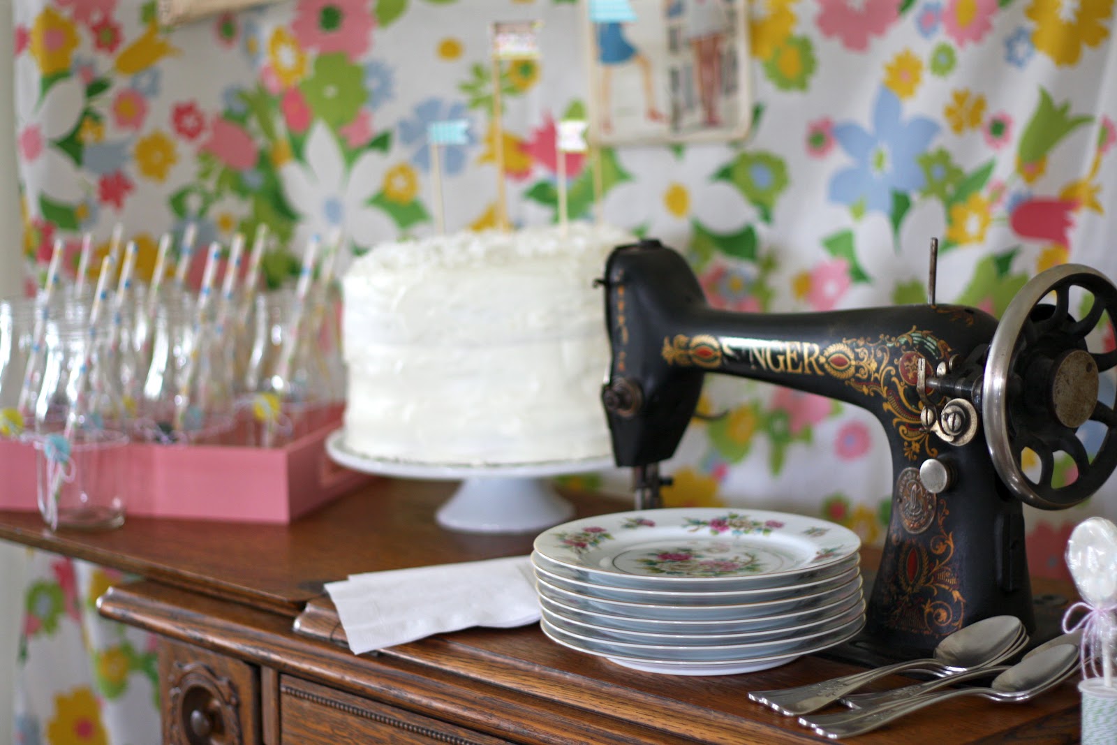 Polka Dot Tree...: Vintage Sewing Party - Olivia turns 9