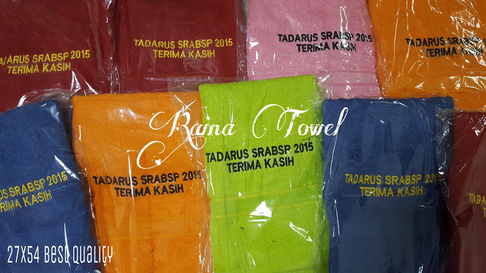 Tempahan cenderahati tuala bersulam sempena Majlis Tadarus Alquran sekolah