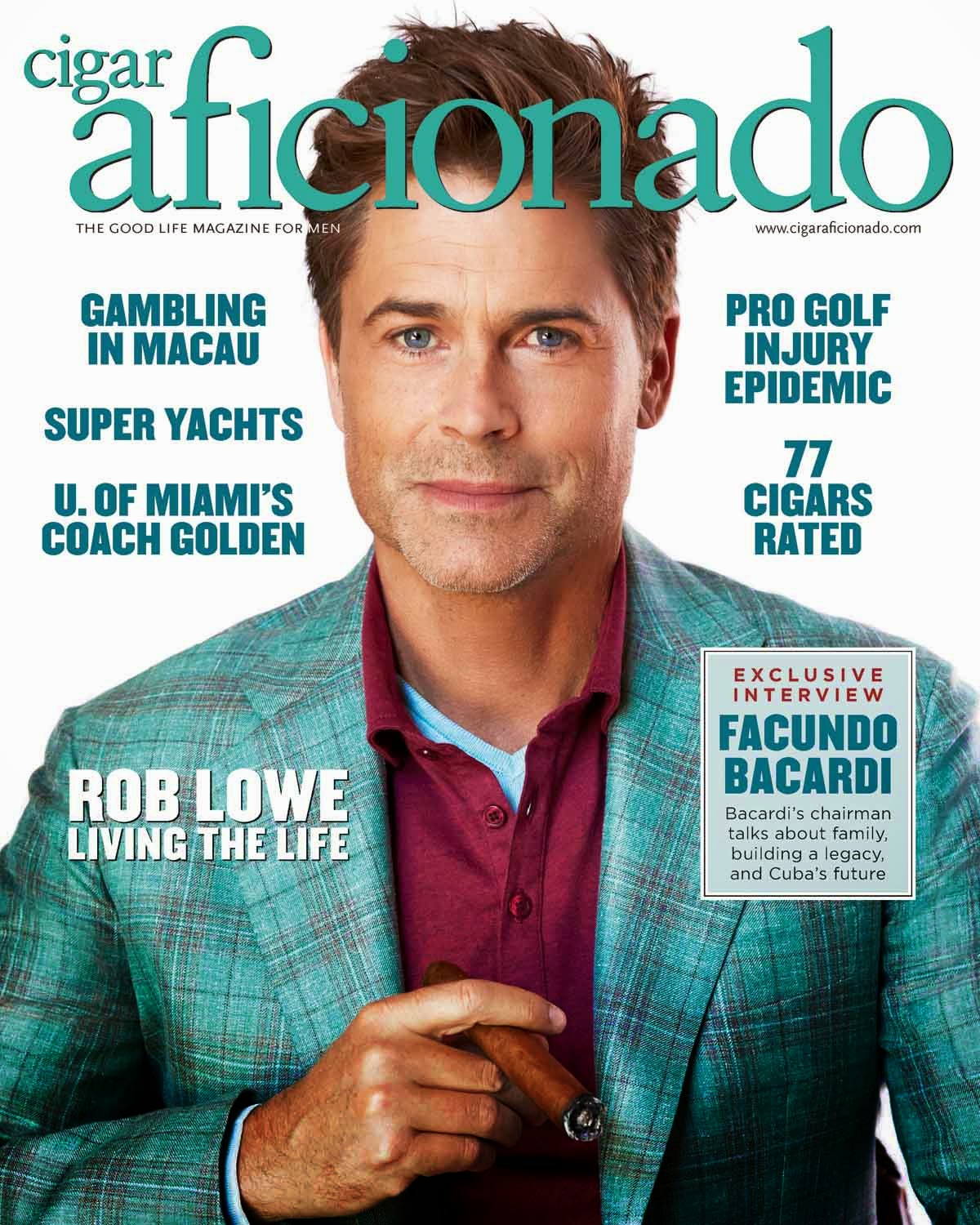 ROB LOWE COMES CLEAN WITH CIGAR AFICIONADO