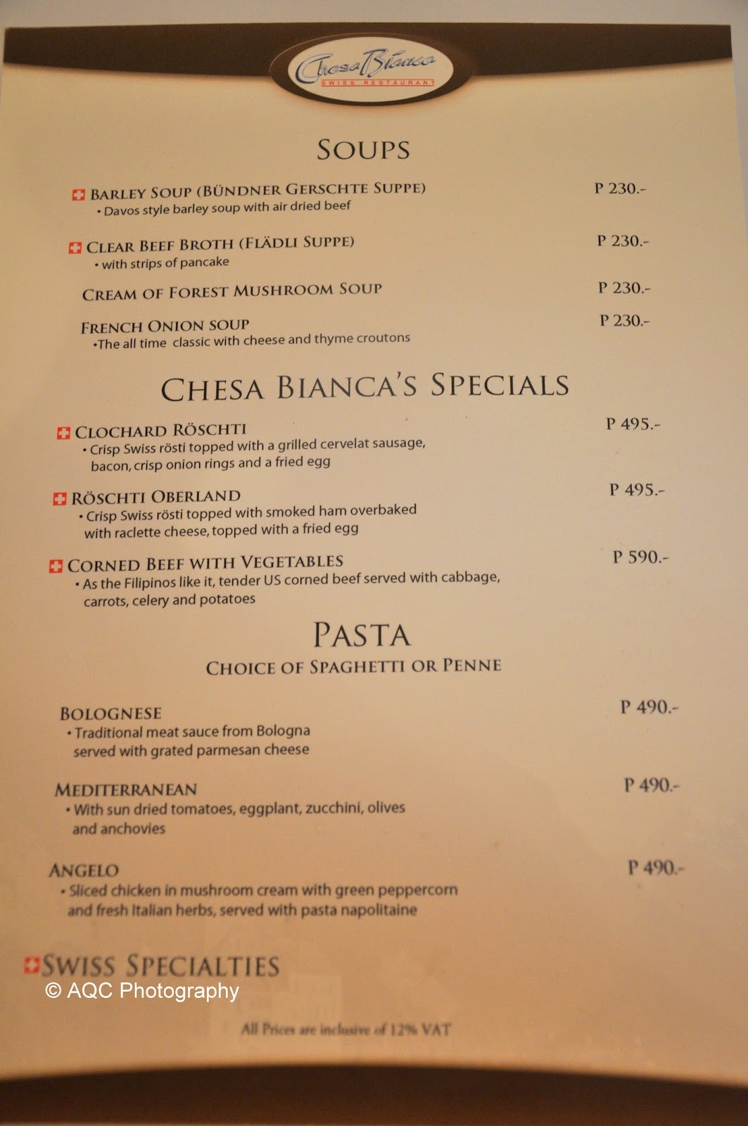 Swiss Restaurant in Manila - Chesa Bianca ~ Cheftonio's Blog