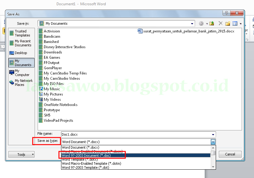 Cara Menyimpan FIle Dalam Microsoft Word - OREKOREK