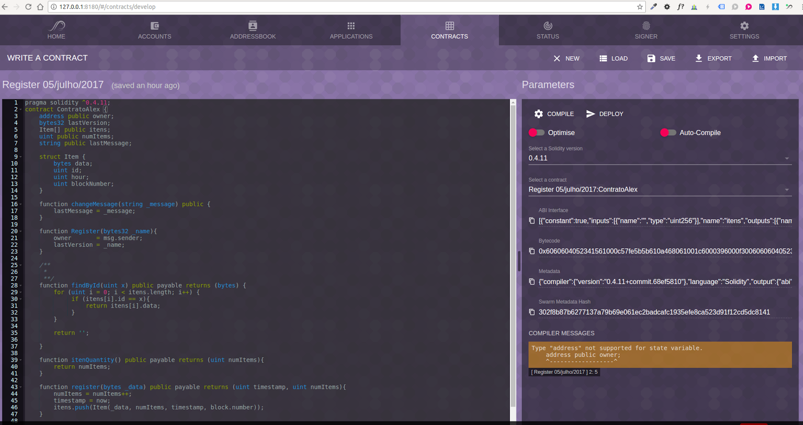 Segundo Tutorial: Java e Ethereum - Smart Contracts