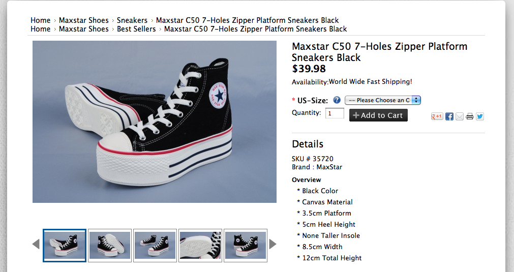 Angie: REVIEW: ☆ Maxstar Platform Converse Sneakers