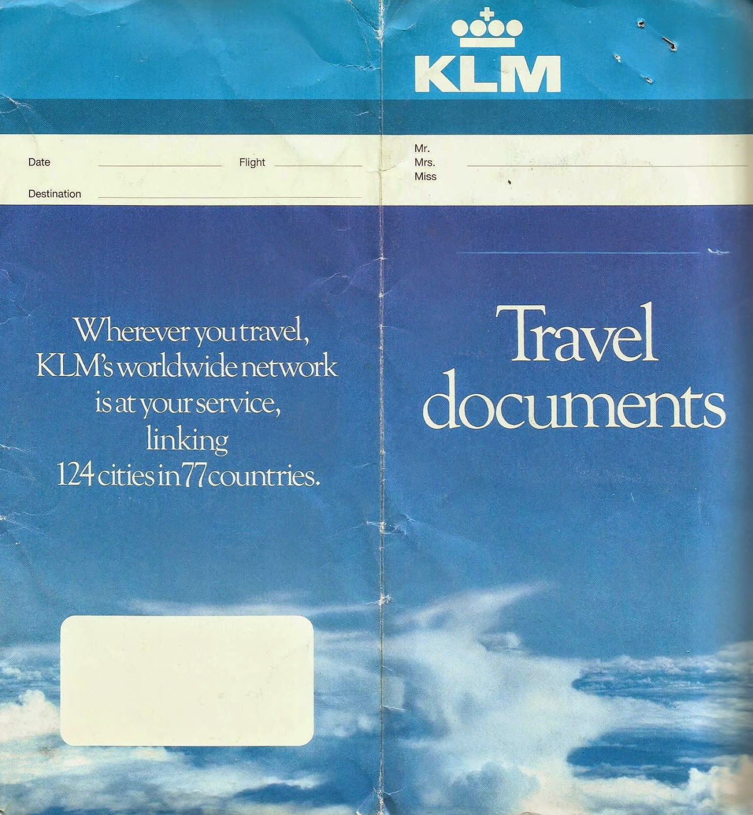 Airline memorabilia: Paper-needing travel